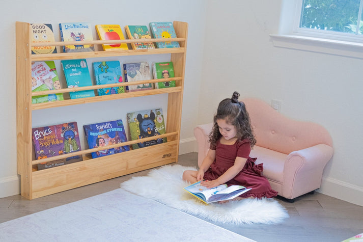 Front Facing Bookshelf with 3 Tier - SolidWood – JoyKids
